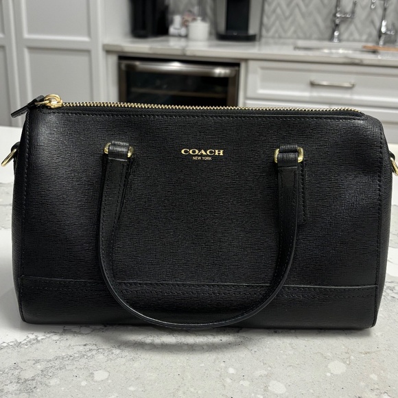 Coach | Bags | Coach Mini Black Leather Satchel Bag | Poshmark